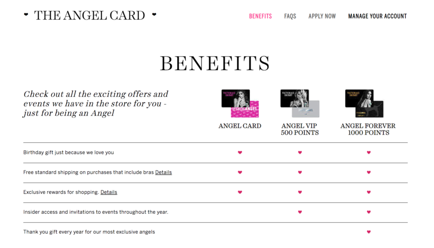 Victoria Secret Credit Card & Angel Rewards Program - For Upon