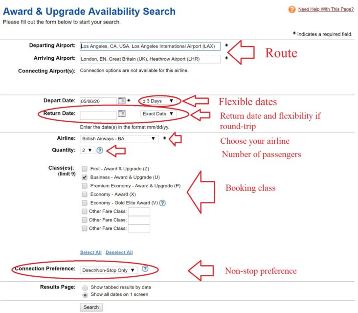 ExpertFlyer - How To Search for Award Space [& Upgrades]
