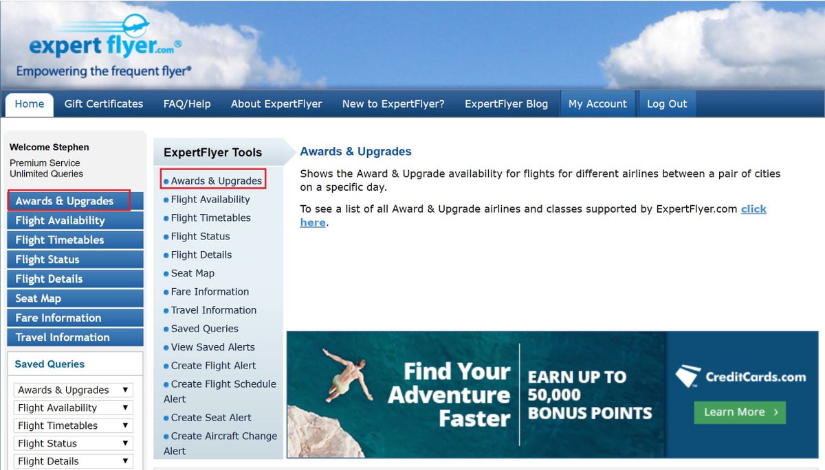 How To Use ExpertFlyer To Automatically Search for Award Space & Upgrades
