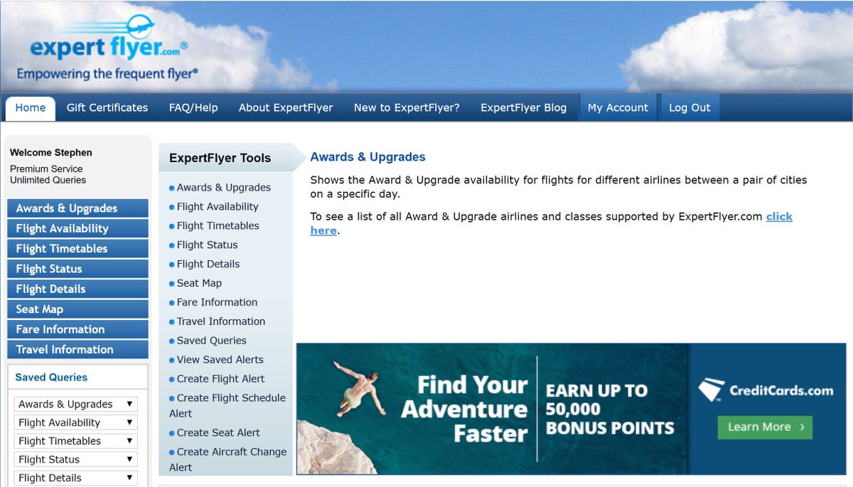 How To Use ExpertFlyer To Automatically Search for Award Space & Upgrades