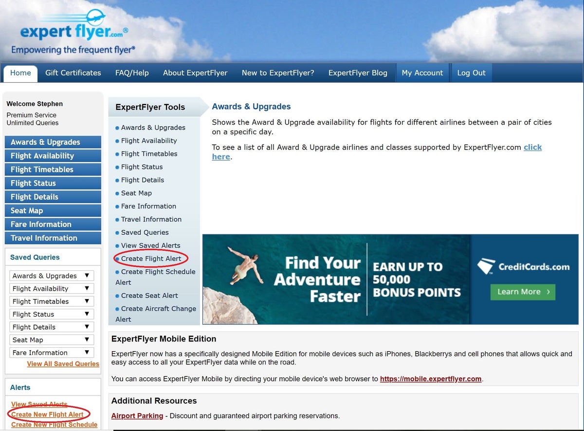 How To Use ExpertFlyer To Automatically Search for Award Space & Upgrades