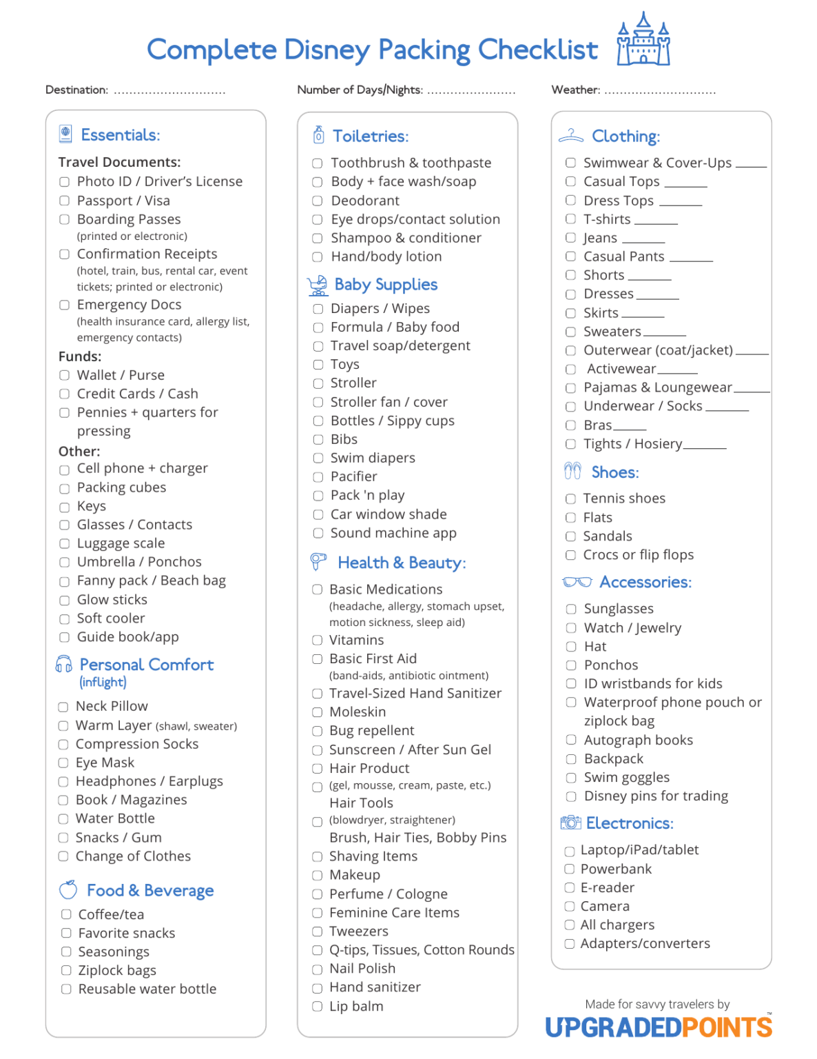 The Ultimate Disney Vacation Packing List & Best Tips [Printable]