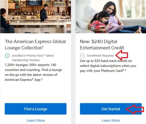 Amex Platinum Card - Using the $20 Digital Entertainment Credits