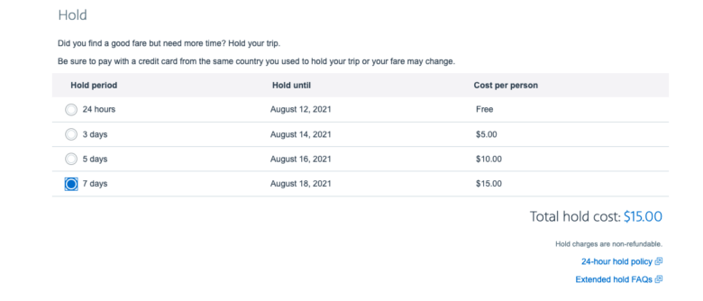 A Complete Guide to Airline Ticket Hold Policies & Fees [2023]