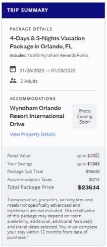 Wyndham Timeshare Promo: 3 Nights & 15,000 Points From $149