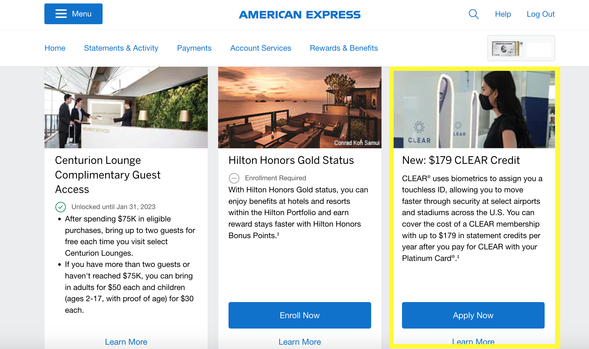 Amex Platinum Card – Get a Free $189 CLEAR Credit [2023]