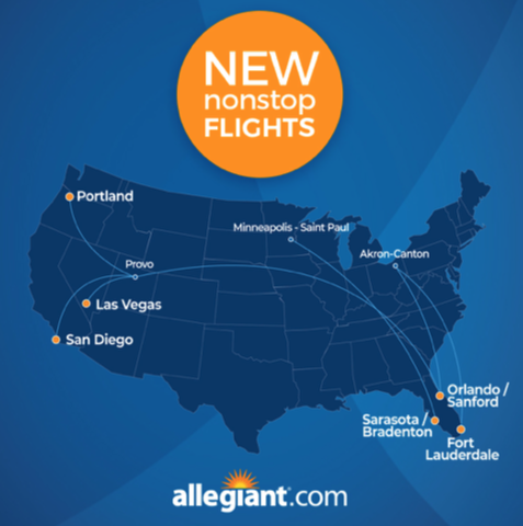 Allegiant Air Adds 7 New Routes, Strengthens Provo (PVU) Base