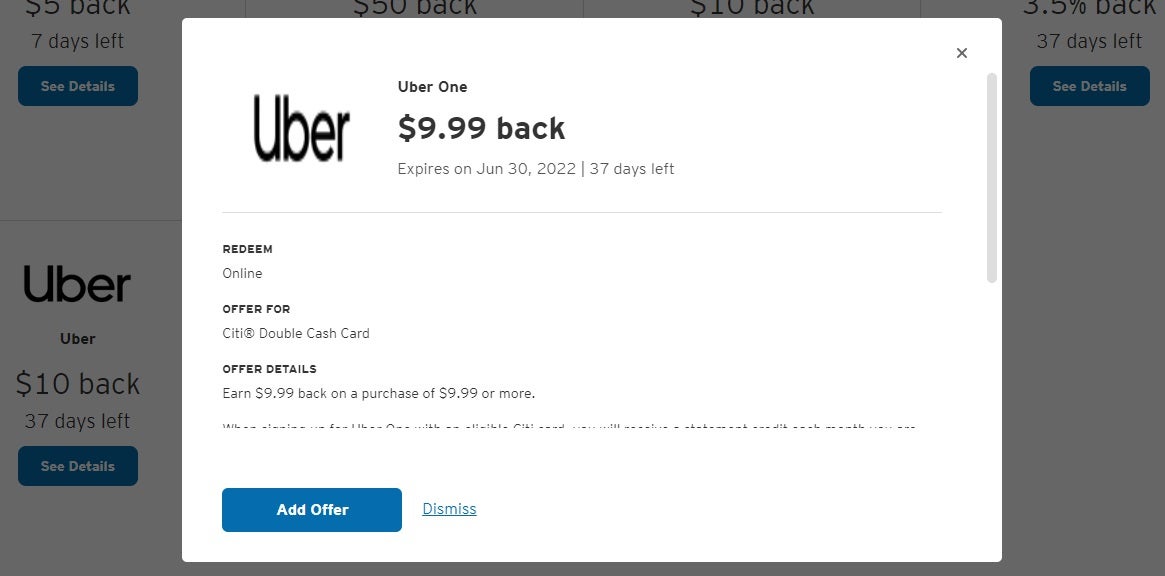 Citi and PayPal Offering Discounts on Uber One Membership Cost