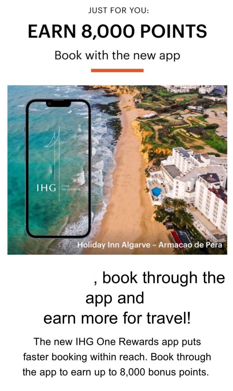 IHG One Rewards: Earn up to 8,000 Points With 2 App Bookings