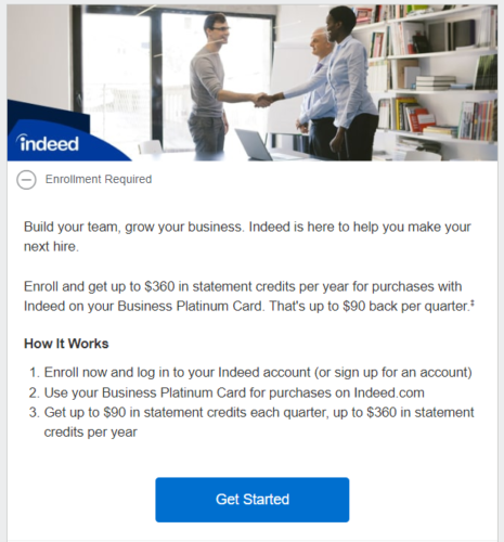 Amex Business Platinum – Using the $360 Indeed Credit [2023]