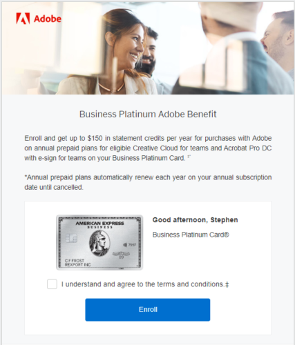 Amex Business Platinum - Using the $150 Adobe Credit [2022]