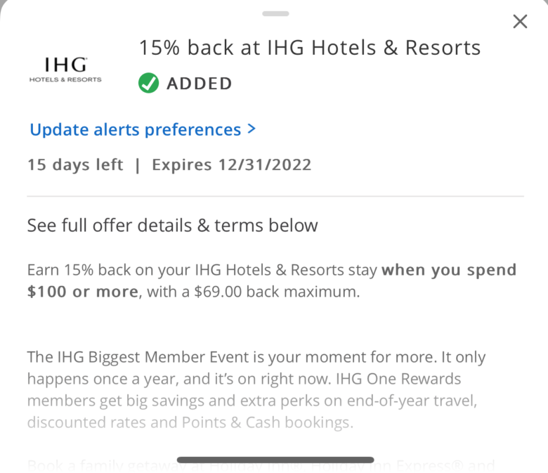 Save Up to 15% at IHG Hotels & Resorts With a New Chase Offer