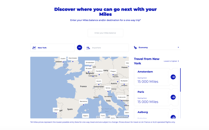 Air France-KLM Flying Blue Launches New Interactive Award Map