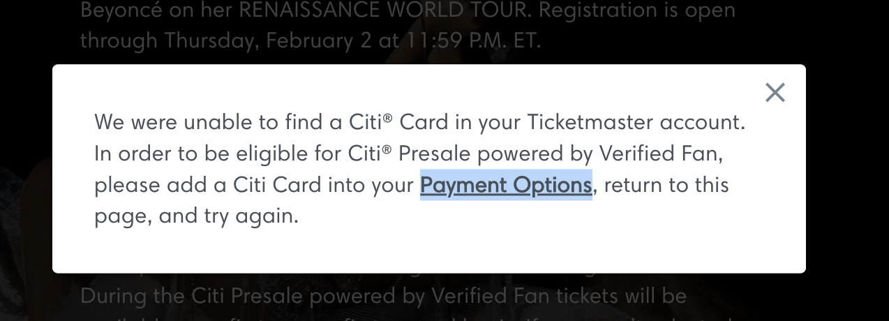 I Just Opened a New Citi Credit Card ... To Get Tickets to Beyoncé