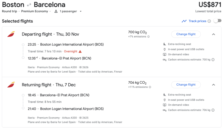 [Deal Alert] East Coast to Barcelona: $871 in Premium Economy