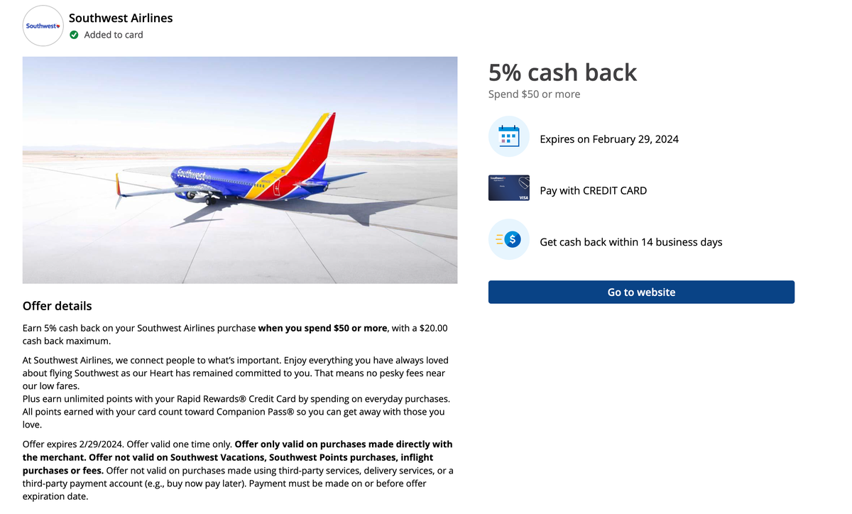 New Chase Offer: Save Up to 10% at Southwest Airlines [Targeted]