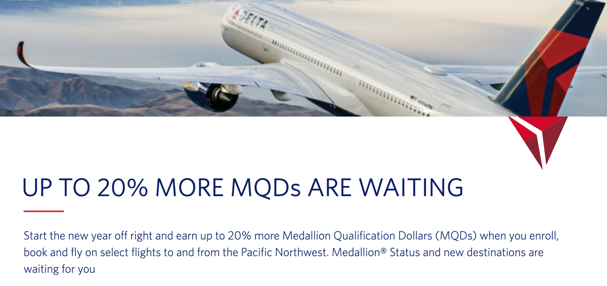 Delta Promotion Awards Bonus MQDs for Pacific Northwest Flights