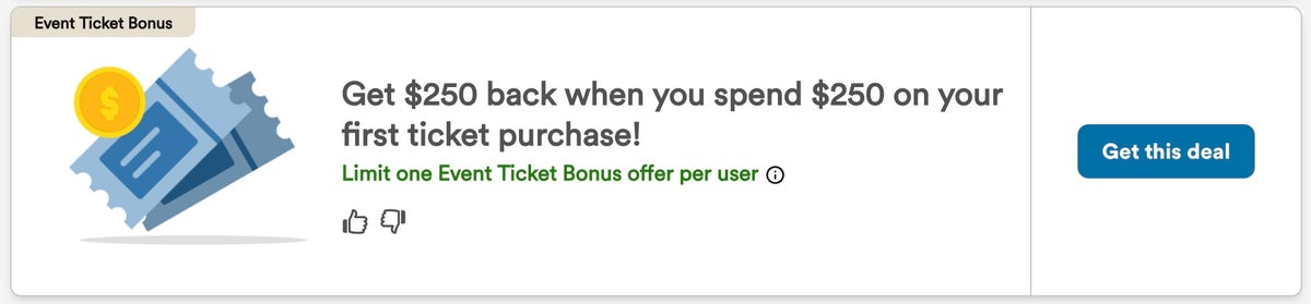 Capital One Shopping Ticket Deal: Spend $250, Get $250 Back